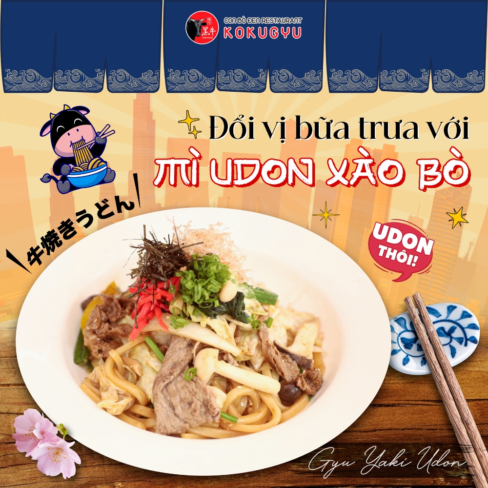 Cách làm mì Udon xào bò "chuẩn vị" nhà hàng Nhật Bản